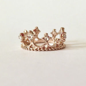 Jewelry | Rose Gold Crown Ring With Rhinestones | Poshmark
